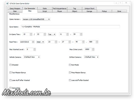 Gta Sa Save Game Editor By Ryosuke839 Mixmods Mods Para Gta Sa E Outros