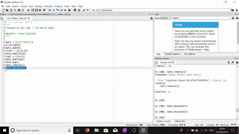 Pythontutorial 1121 Basics Sets Youtube