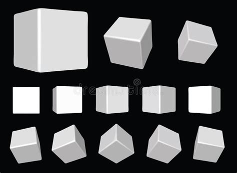 White Rotating Cubes Vector Stock Vector Illustration Of Dimensional
