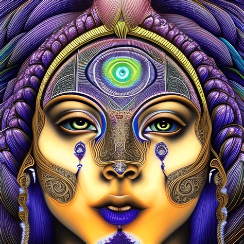 Trippy 3rd Eye Goddess Graphic Creative Fabrica