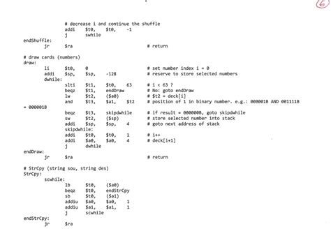 MIPS Assembly Code Explanation And Relation For All Chegg Com