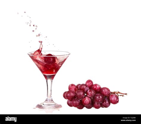 Wine Collection Splashing Red Wine In A Glass Isolated On White