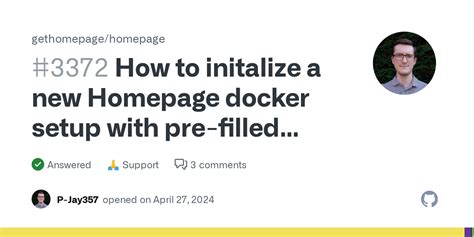 How To Initalize A New Homepage Docker Setup With Pre Filled Yaml Files · Gethomepage Homepage