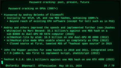Password Cracking Past Present Future Offensivecon 2024