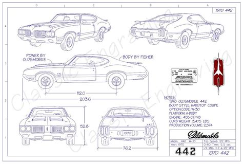 Olds Blueprint Drawing Unframed Color Poster Print Etsy