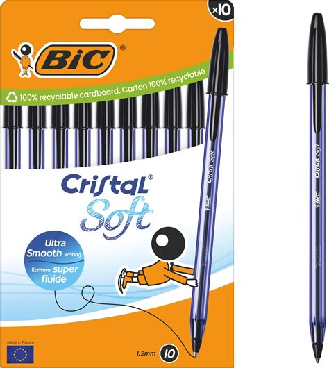 Bic Cristal Soft Ballpoint Pens Medium Tip 12 Mm With