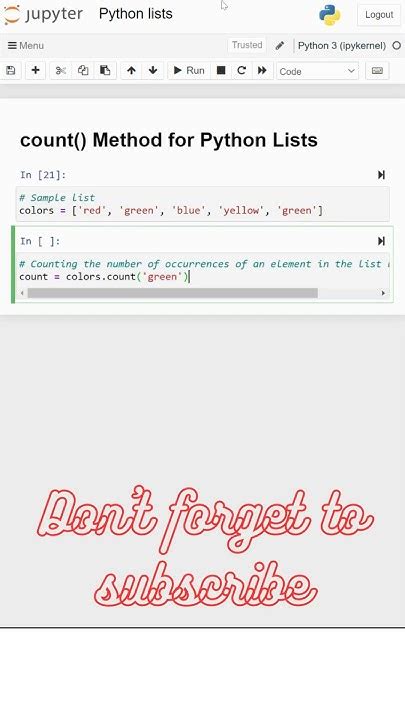 7 Count Method For Python Lists Youtube
