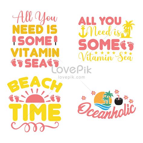 여름 Tshirt 디자인 번들 일러스트 무료 다운로드 Lovepik