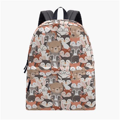Waldtiere Kinderrucksack Eule Fuchs Hase Schulrucksack Etsy