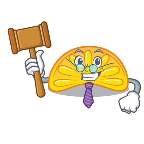 Desenhos Animados Alaranjados Da Mascote Dos Doces Da Geleia Do Juiz Ilustração do Vetor