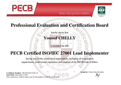 Iso 27001 Lead Implementer Pecb