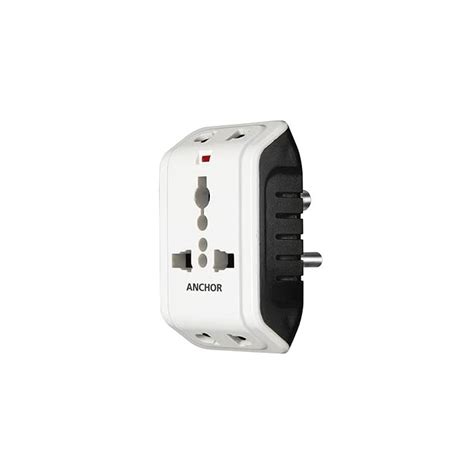 Anchor 6a 3 Pin Multi Plug Socket Travel Adapter With Universal Socket 3 Pin Multi Plug