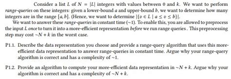 Solved Consider A List L Of N∣l∣ Integers With Values