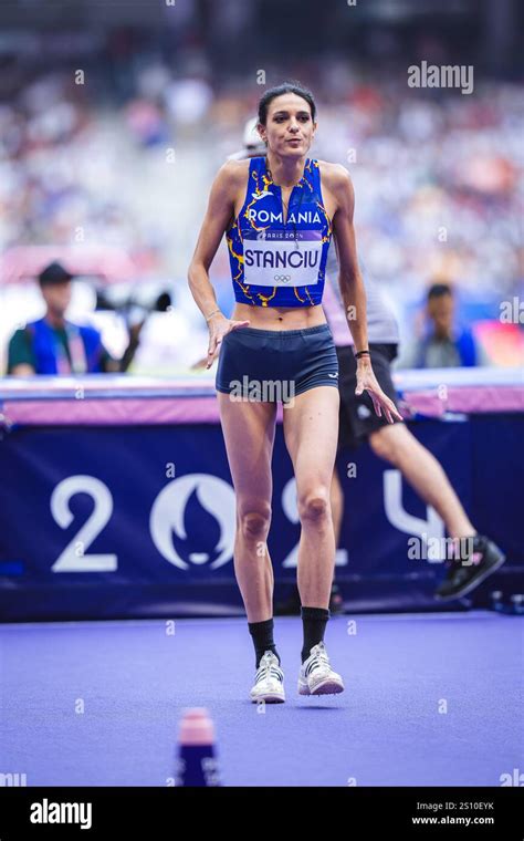 Daniela Stanciu Participating In The High Jump At The Paris 2024