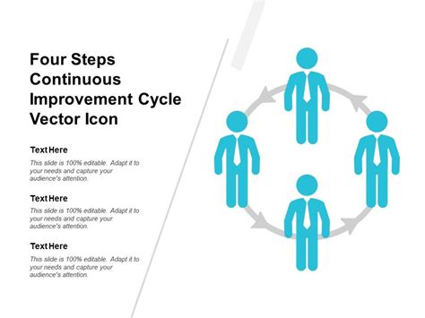 Four Steps Continuous Improvement Cycle Vector Icon Ppt PowerPoint Presentation File Show