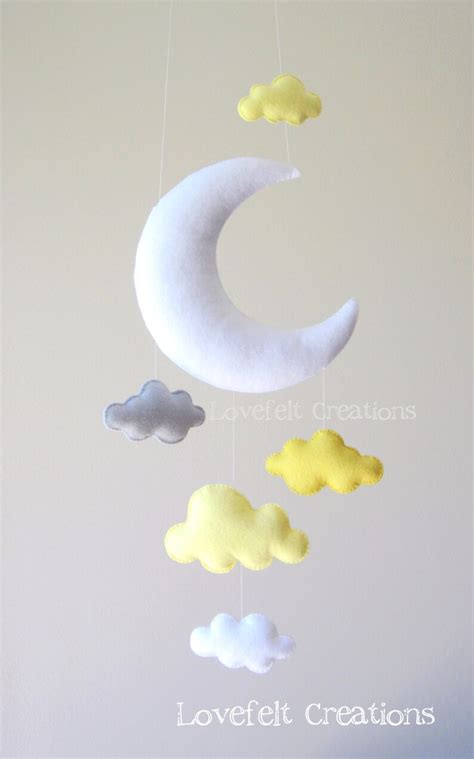 Baby Mobile Moon Baby Mobile Moon and Stars Cloud Mobile - Etsy