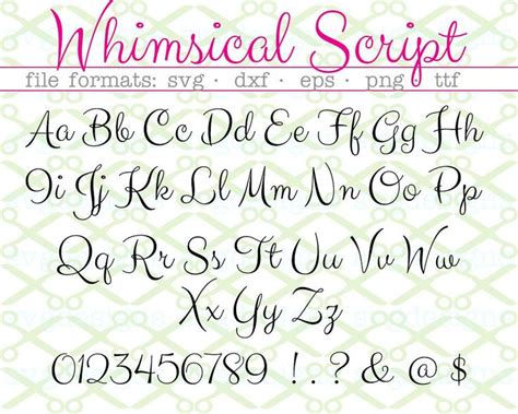 At My Etsy Shop Whimsical Script Font Svg Dxf Eps Png Handwritten