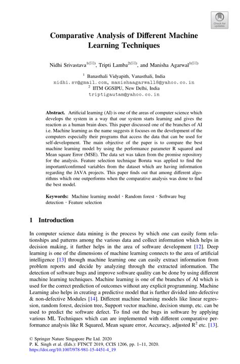 pdf comparative analysis of different machine learning techniques