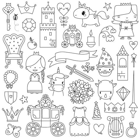 Premium Vector Princess Vector Illustration Set