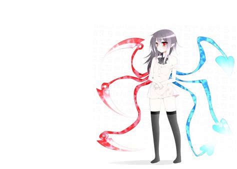 Safebooru Black Hair Dress Houjuu Nue Red Eyes Thighhighs Touhou