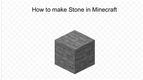 How To Make Stone In Minecraft Minecraft Tutorials Youtube