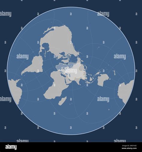 Eurasian Tectonic Plate On The Solid Contour Map In The Lagrange Oblique Projection Centered