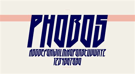 로고와 엠블럼을 위한 도시 높이의 거대한 기하학적 글꼴 최소한의 강력한 벡터 서체 둥근 요소가 없는 타이포그래피 모서리와 직선 기하학만 있는 기하학 압축된 기울임꼴 버전