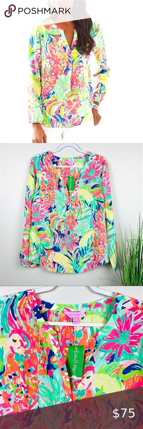 Nwt Lilly Pulitzer Stacey Silk Casa Banana Blouse Clothes Design