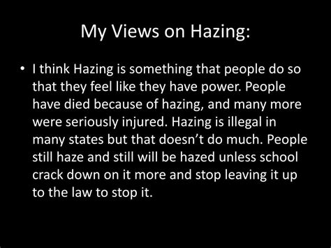 Ppt Hazing Powerpoint Presentation Free Download Id2125378