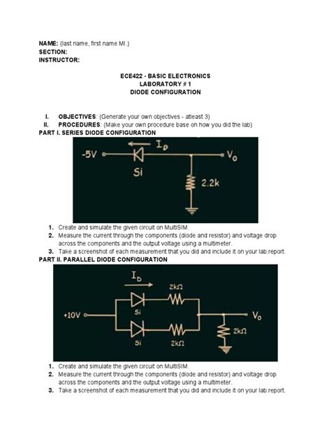 Lab 1 Diode Configuration Pdf