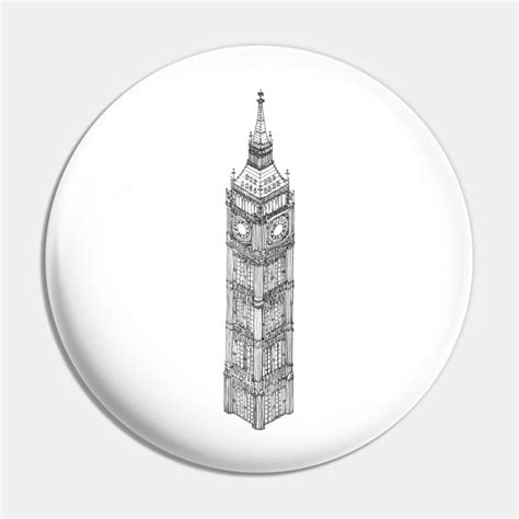 Big Ben Hand Drawn Print London Pin Teepublic