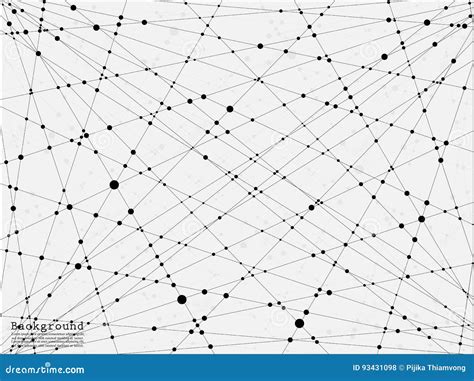 Geometric Abstract Background With Connected Line And Dots Stock Vector Illustration Of