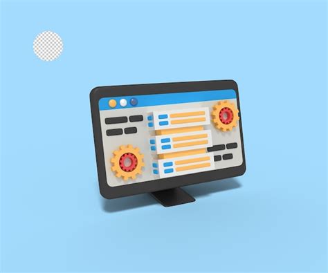 Premium Psd 3d Illustration Of Data Domain Server Settings