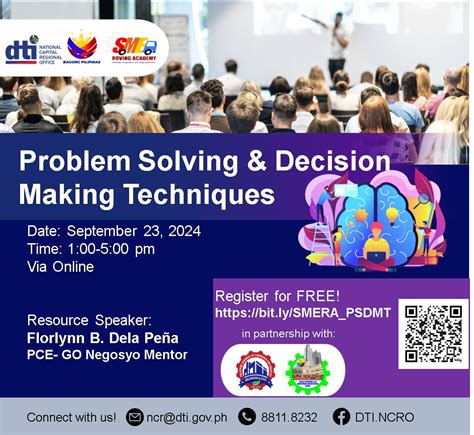 Free Online Seminar For Msmes On Problem Solving Decision Making Set On Sept 23 Philippine