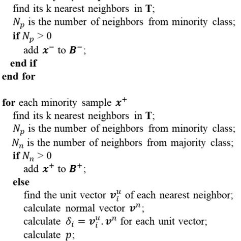 Pseudo Code For Borderline And Edge Samples Identification Download Scientific Diagram