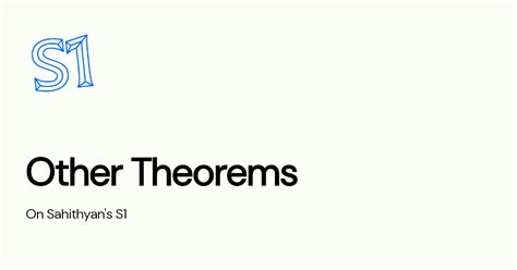 Other Theorems Sahithyan S S1