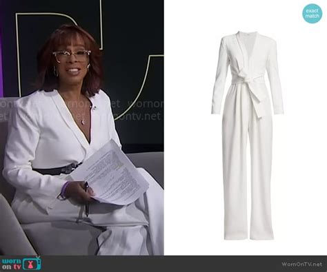 Wornontv Gayle Kings White V Neck Jumpsuit On Cbs Mornings Gayle