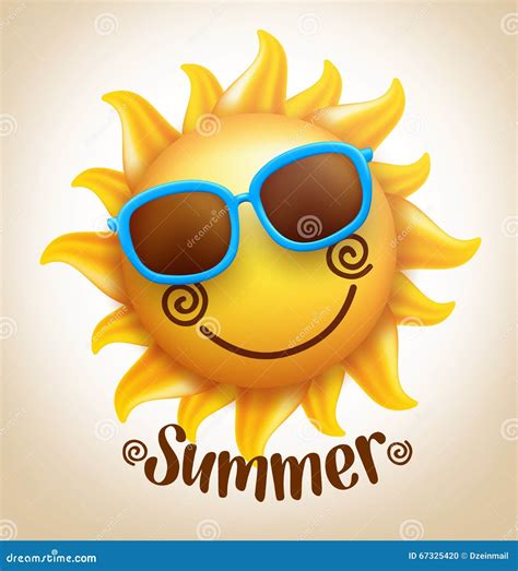 3d Realistic Happy Smiling Cute Sun Vector With Colorful Sunglasses