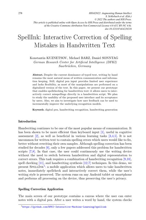 Pdf Spellink Interactive Correction Of Spelling Mistakes In