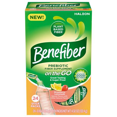 Benefiber Prebiotic Fiber Supplement On The Go Packets Strawberry