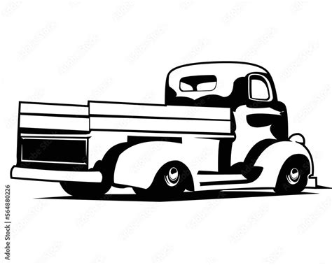 1940s Coe Chevy Truck Logo Silhouette Premium Vector Design Isolated