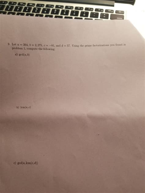 Solved 8 1 The Greatest Common Divisor 1 Prove Lemma 8 1