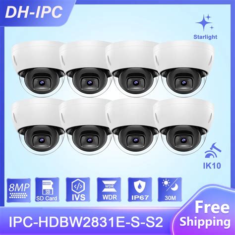 Dahua 8MP Starlight Dome IP Camera IPC HDBW2831E S S2 SD Card Slot IVS