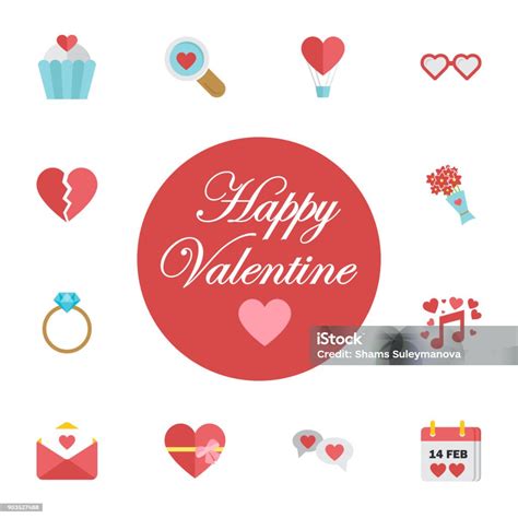장신구 마음 프레임 해피 발렌타인 데이 카드 타이 포 그래피 벡터입니다 디지털 벡터 2 월 행복 한 발렌타인과 결혼 축 하 색상 간단한 평면 아이콘 세트 0명에 대한 스톡