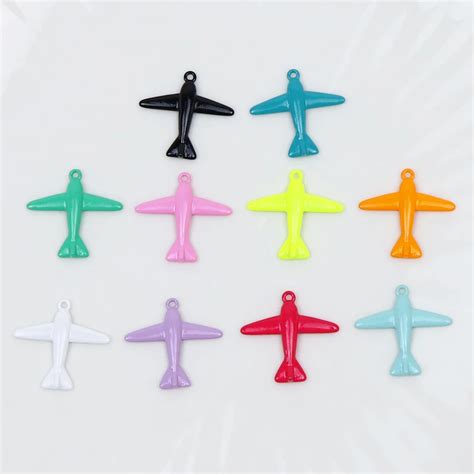 20 Pcs 작은 Pedant 페인트 비행기 펜 던 트 매력 믹스 컬러 쥬얼리 매력 보석 펜 던 트 목걸이 만들기 51902