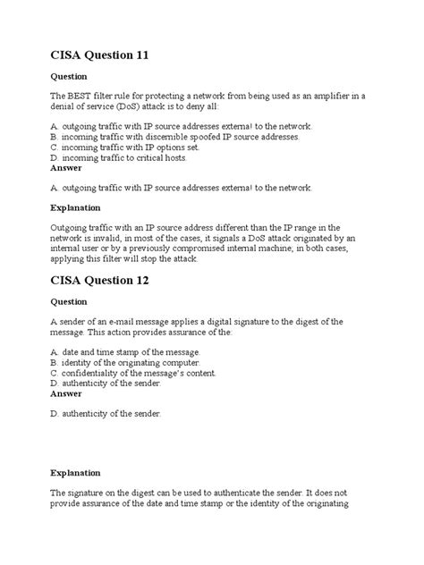 Cisa Question 11 12 Explenation Pdf