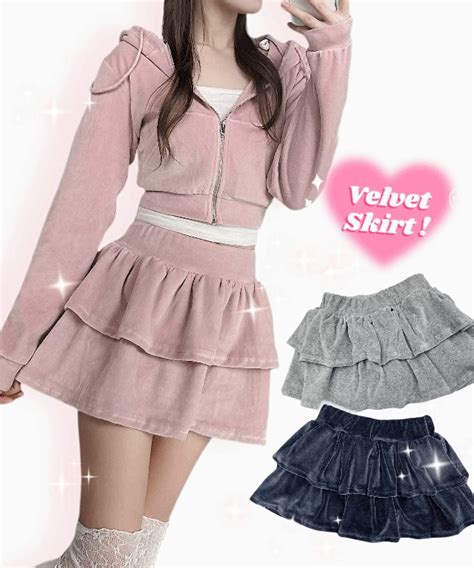 [속바지내장 고퀄벨벳💎] 루비 벨벳 프릴 캉캉스커트 3colors 에이블리