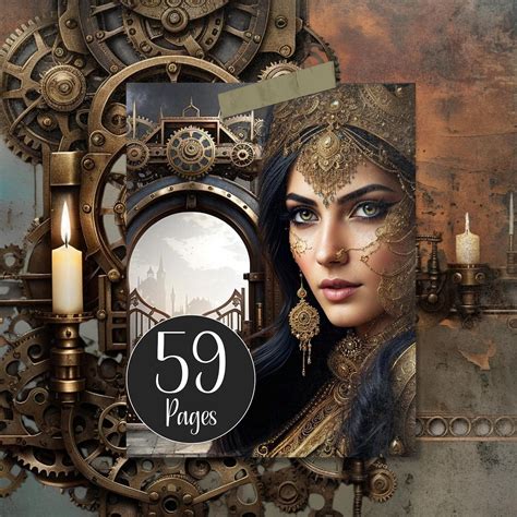 Steampunk Junk Journal Kit Digital Journal Pages Printable Craft Paper