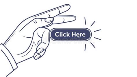 Hand Pointing To Click Here Button Call To Action Vector Design Generative Ai Stock Vector