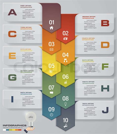 10 Steps Infograph Template 10 Steps Infographic Eps10 Stock Vector